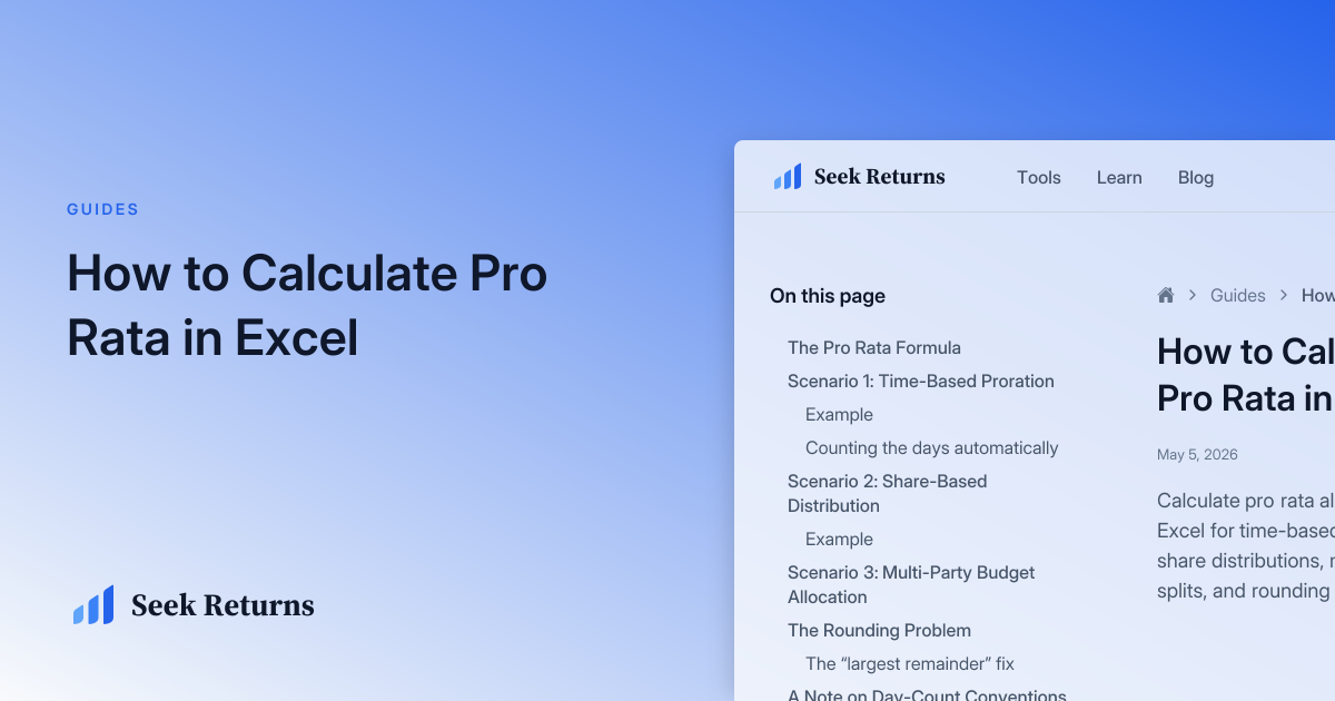 How to Calculate Pro Rata in Excel | Seek Returns