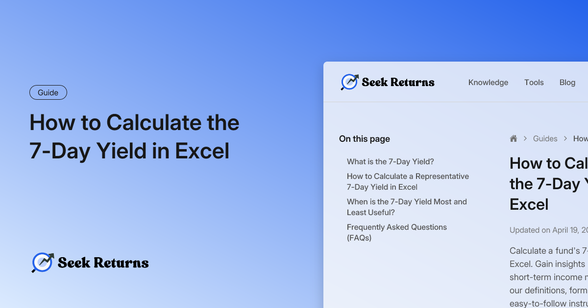 How to Calculate the 7-Day Yield in Excel